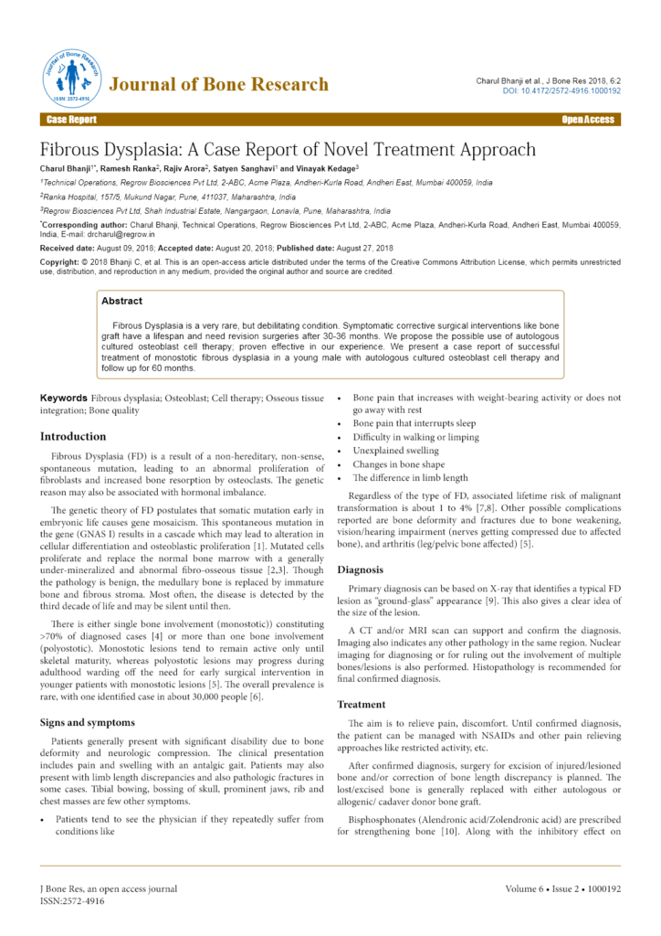 Journal of Bone Research - Ranka Hospital